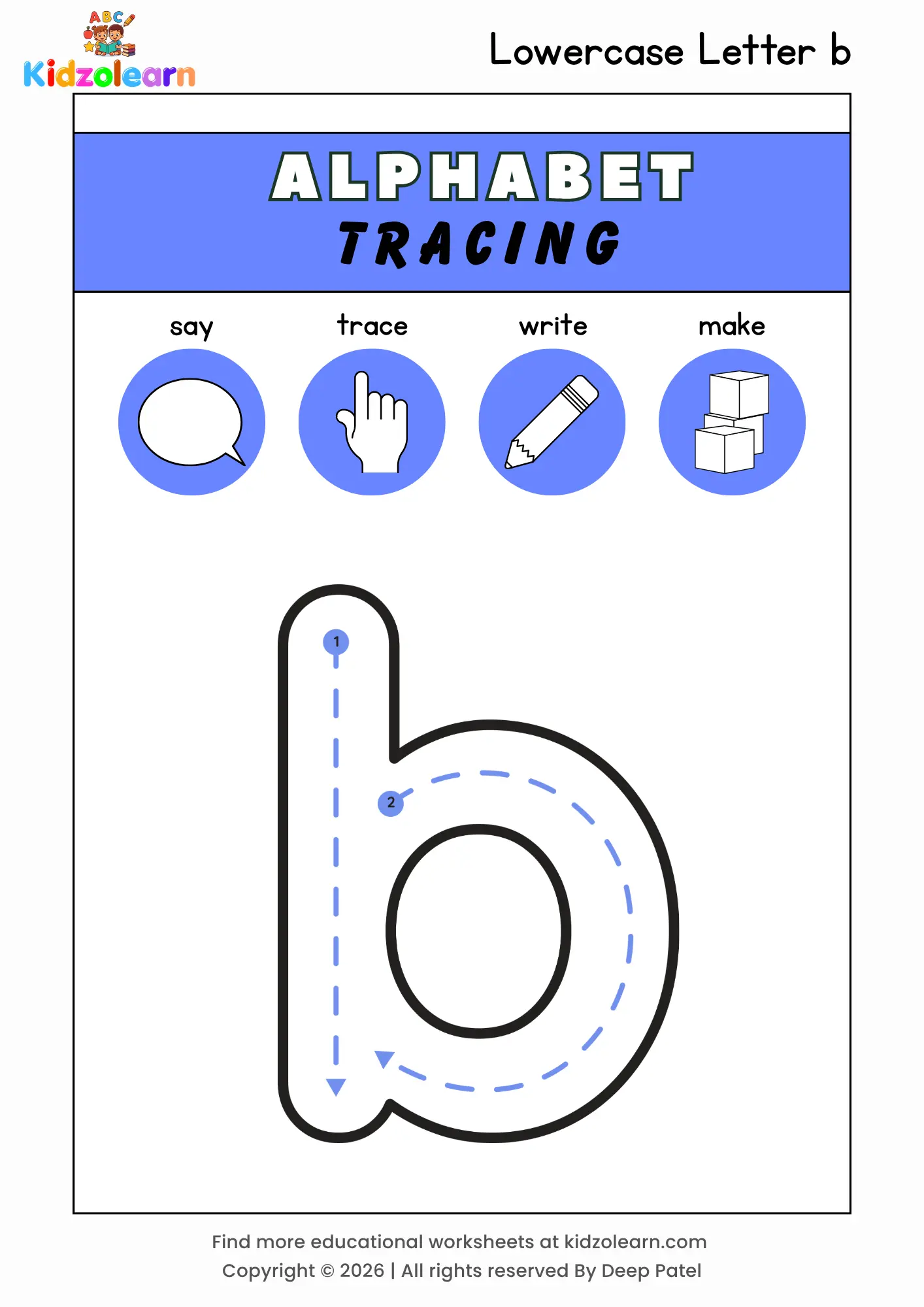 Free Lowercase Letter Tracing Worksheets For Kids